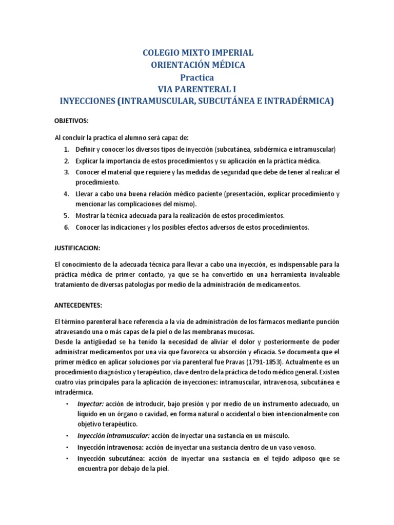 Hipodermia | PDF | Inyección (medicina) | Medicamentos con receta