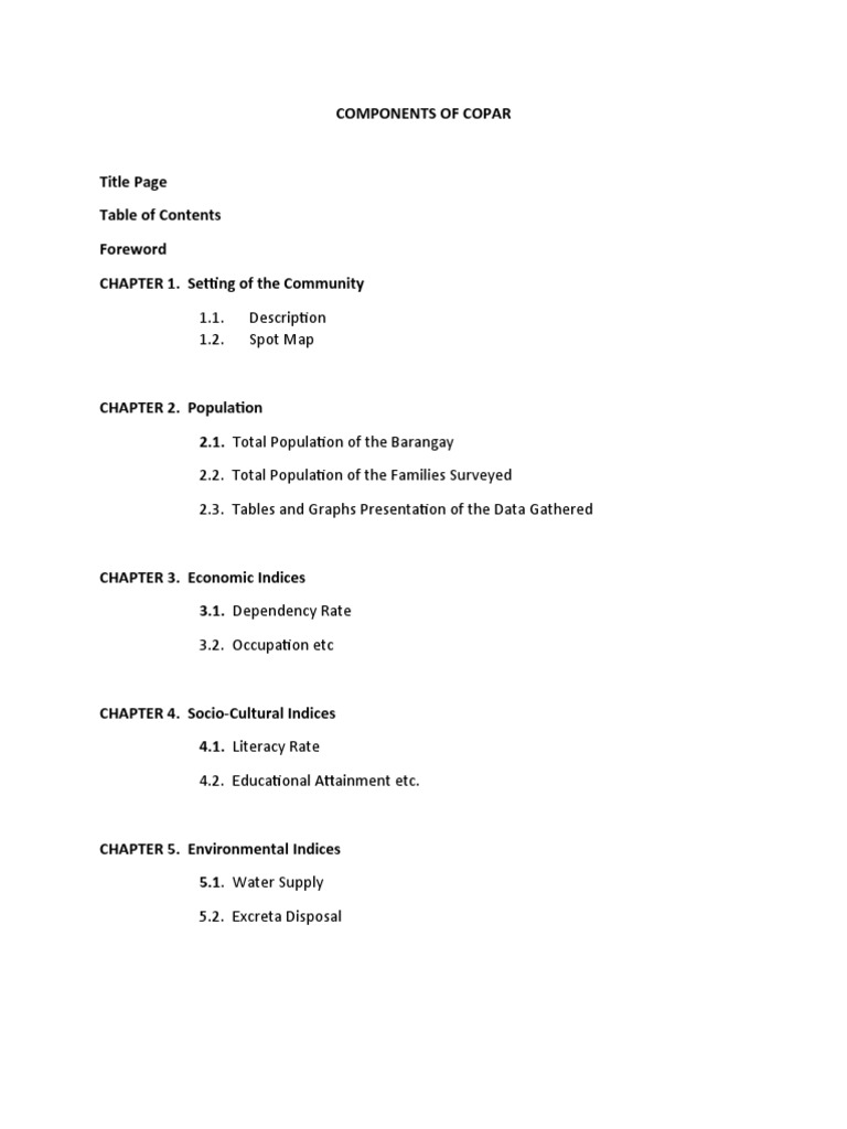 Components of COPAR Compilation | PDF | Social Science | Wellness