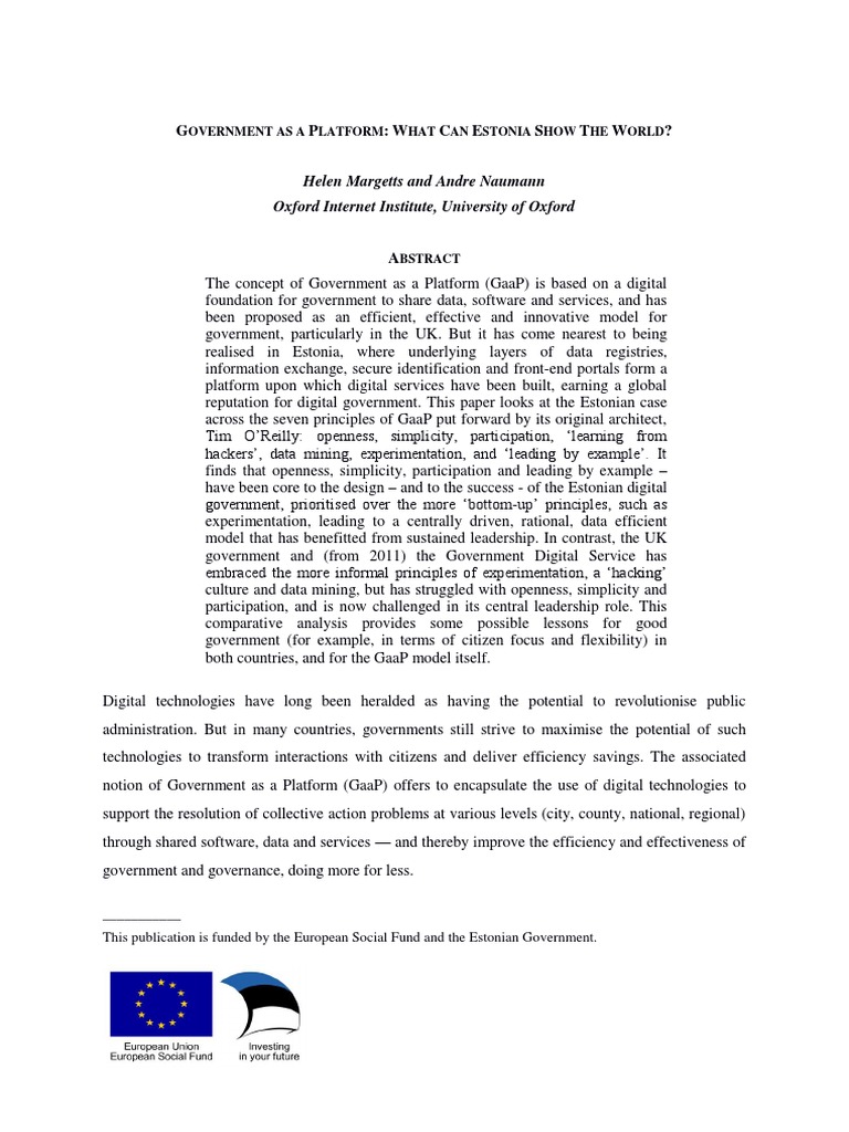 Government As A Platform | PDF | E Government | Analytics