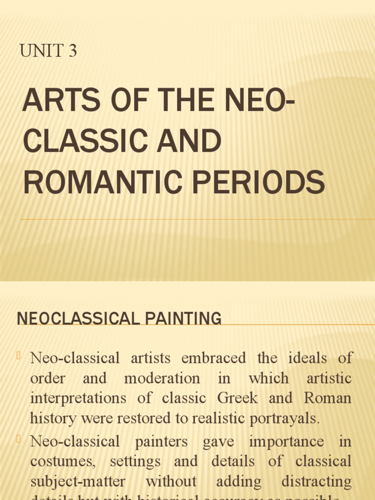 Neoclassical and Romantic Developments in Painting, Sculpture, and ...