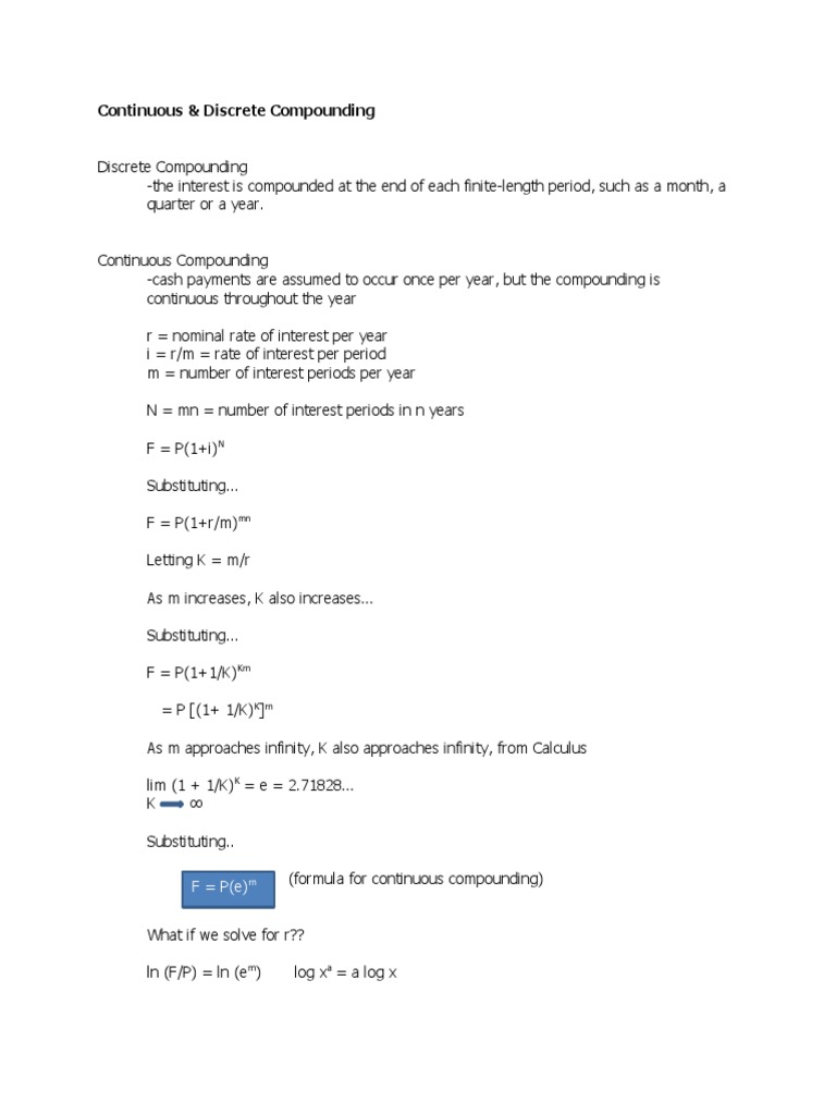 Continuous vs Discrete Compounding | PDF | Finance & Money Management ...