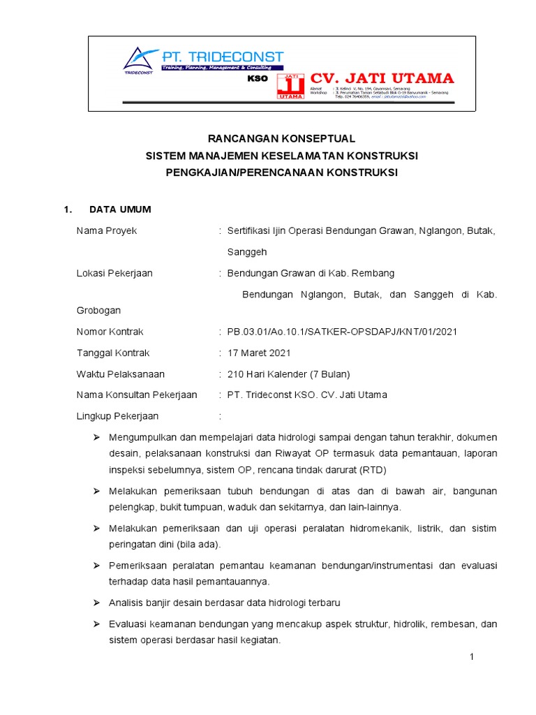 Laporan SMKK Perencanaan | PDF