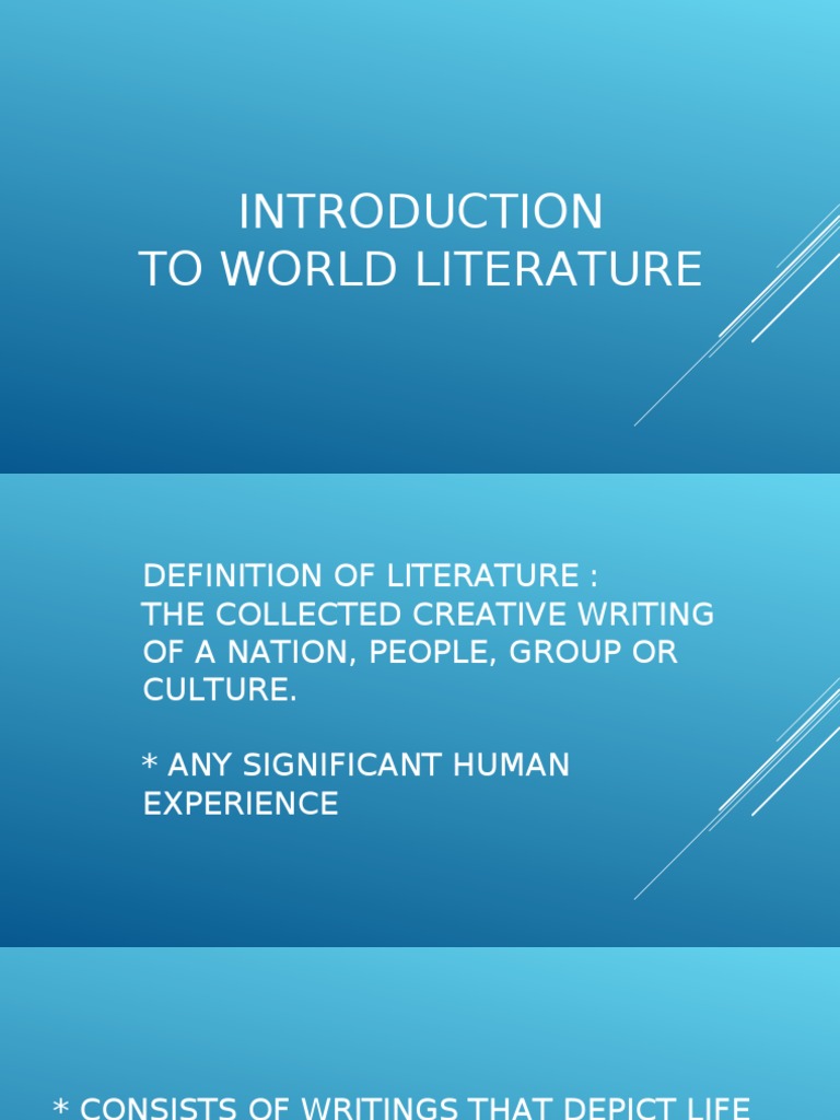 Introduction to World Literature Concepts | PDF | Social Science ...