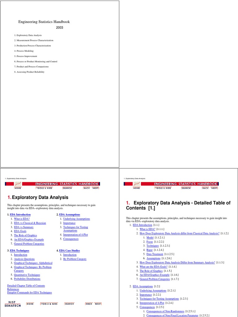 Engineering Statistics Handbook 2003 | PDF | Data Analysis | Analysis Of Variance