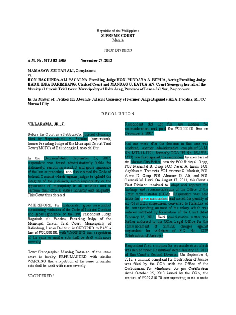 Judicial Clemency Petition Denied | PDF | Pardon | Judiciaries