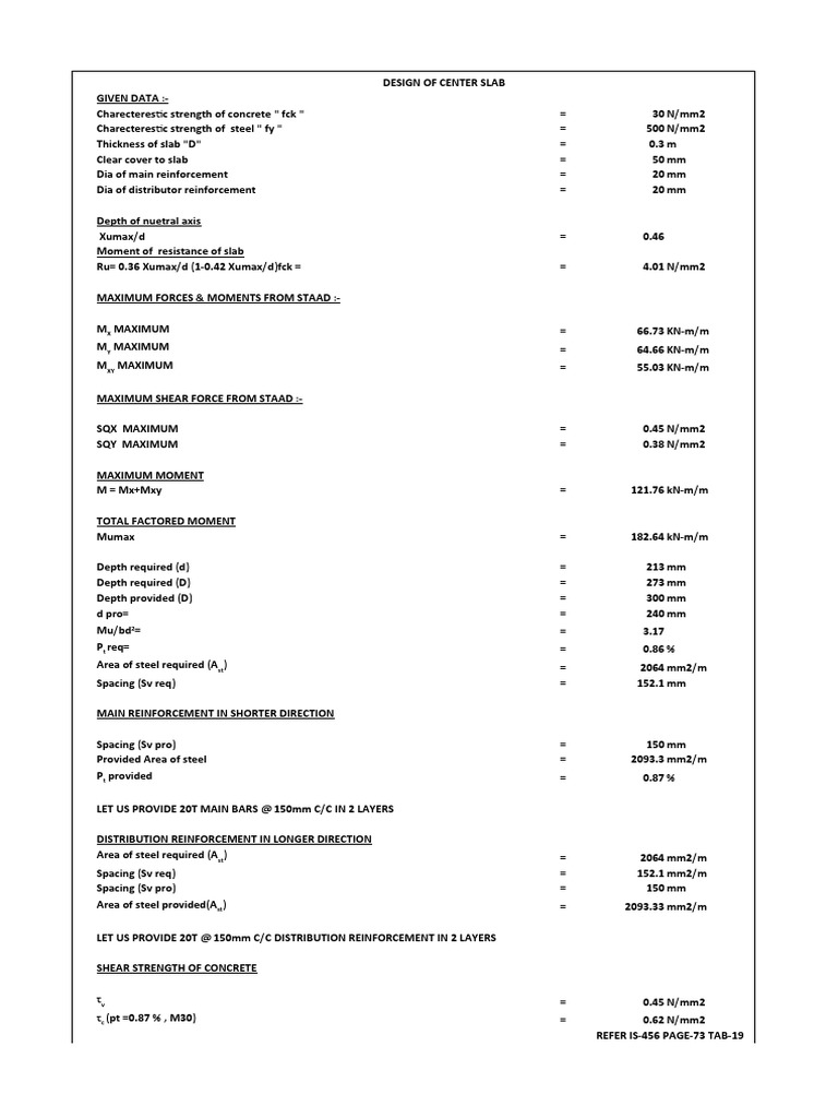 Center Slab Design Calculations | PDF | Building Technology | Building ...