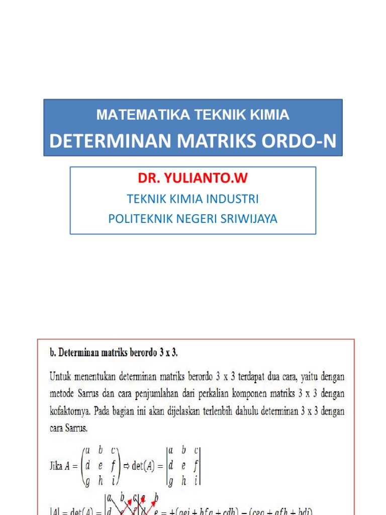 Determinan Matrik | PDF
