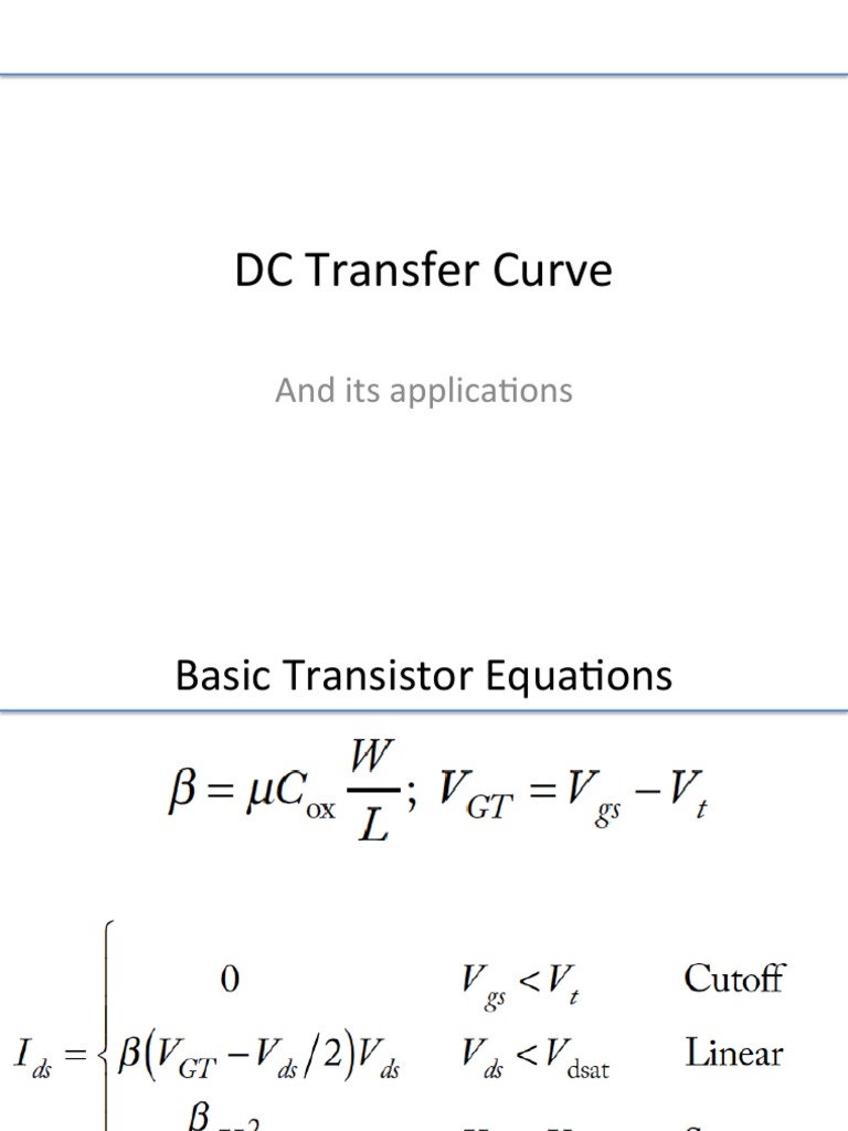 Understanding DC Transfer Curves in Transistors | PDF