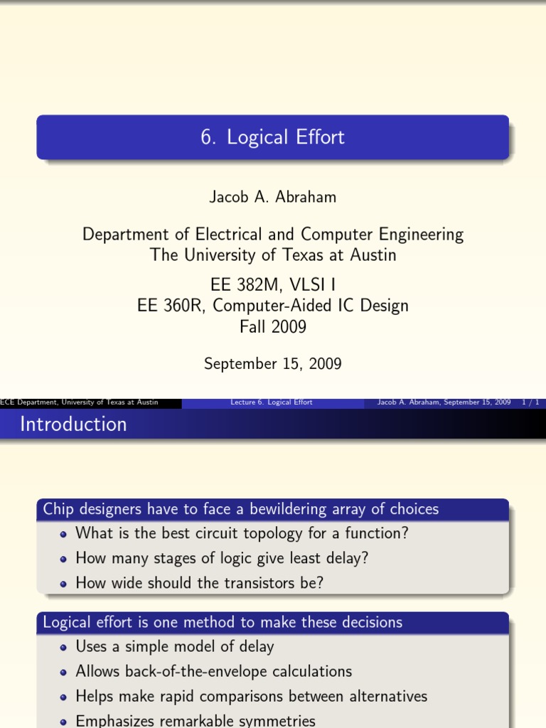 Logical Effort | PDF | Digital Electronics | Electronic Design