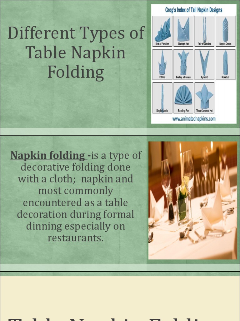 Table Napkin Folding | PDF