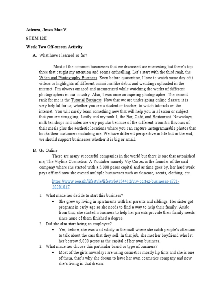 Entrep Activity 2 | PDF