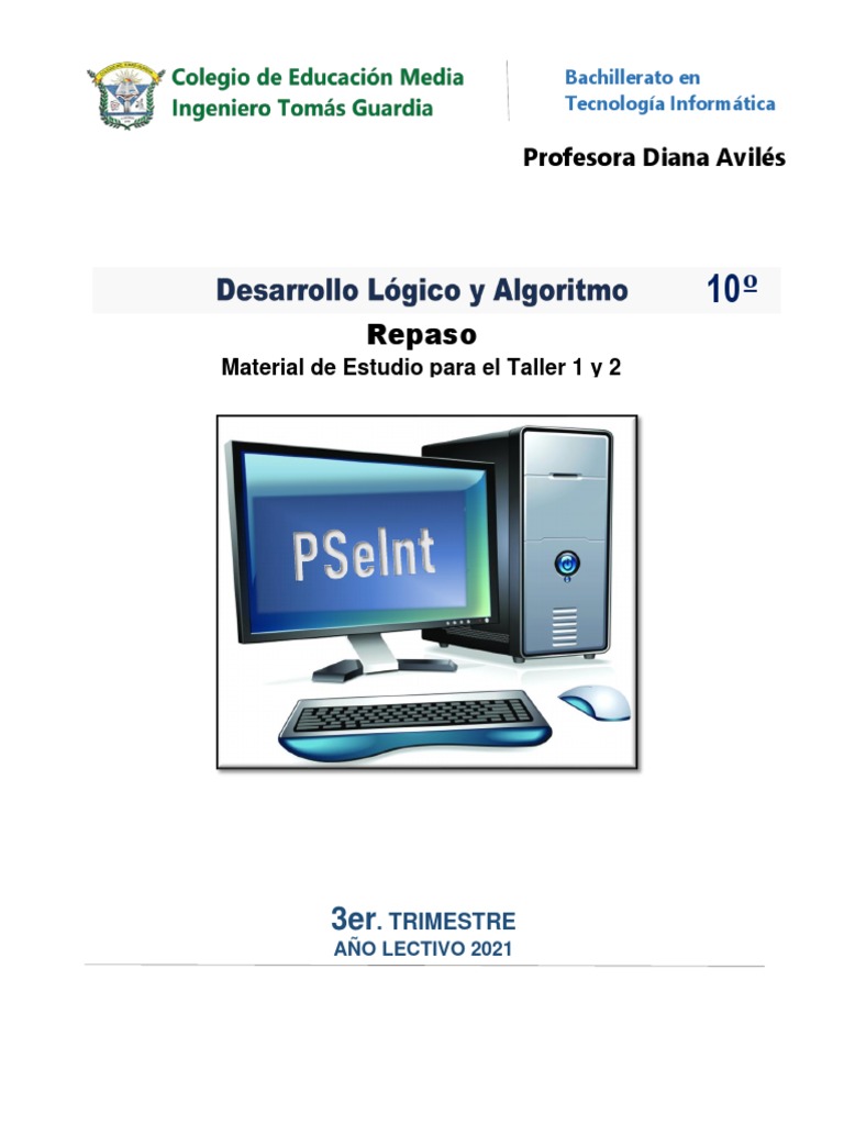 3T Desarrollo Lógico y Algoritmo Contenido 1 - Repaso | PDF ...
