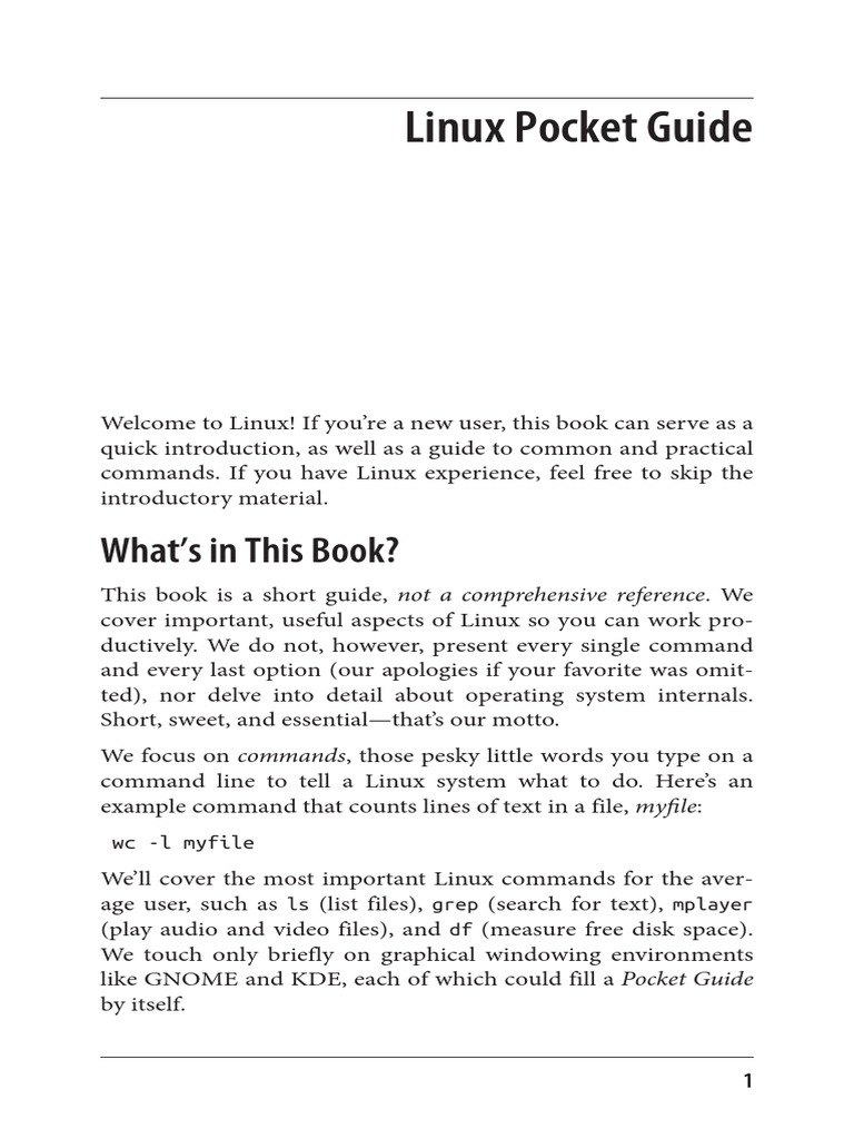 Linux Pocket Guide: What's in This Book? | PDF | Command Line Interface ...
