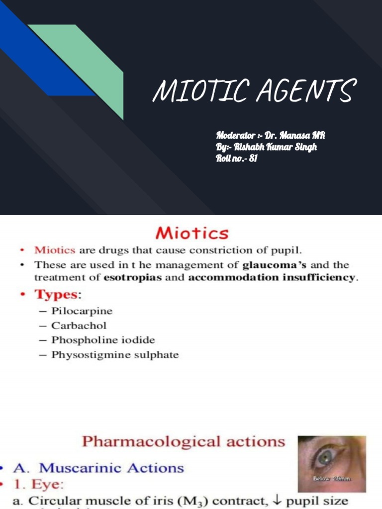 Miotic Agents and Their Uses | PDF