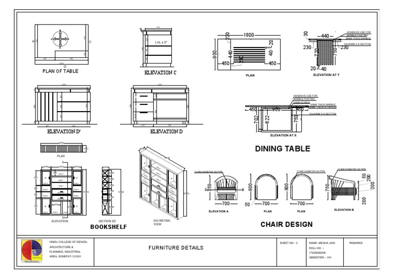 Furniture Section Drawing