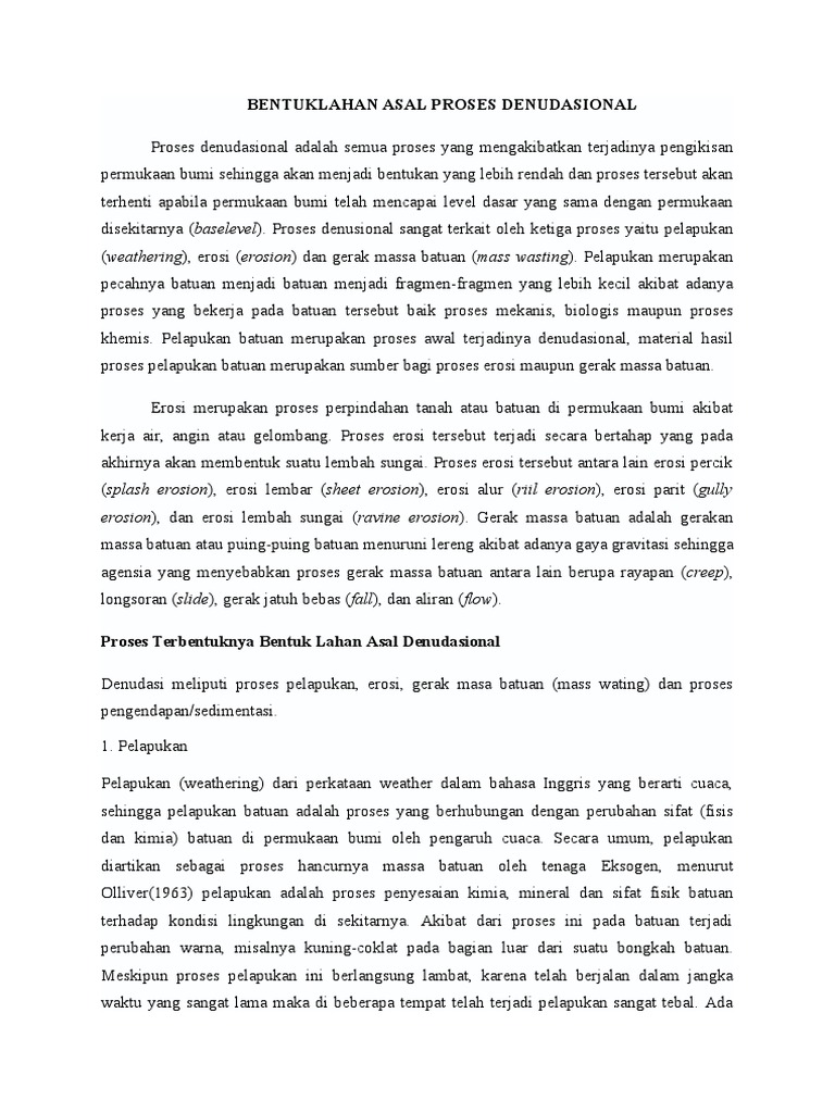 Proses Denudasi dan Bentuk Lahan | PDF