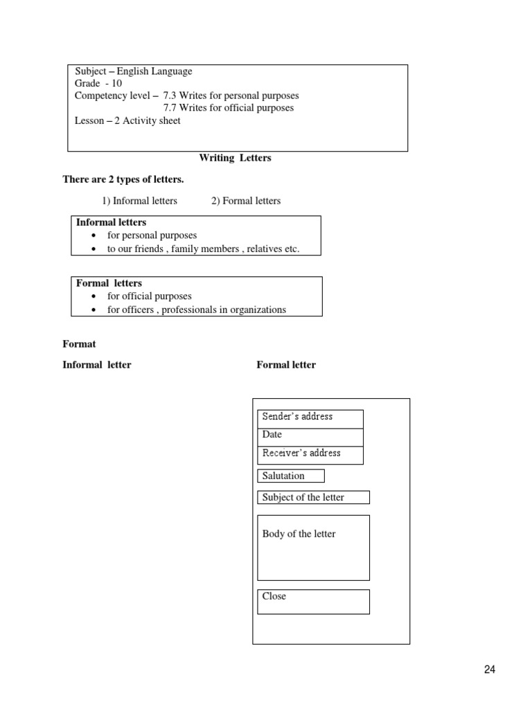Writing Letters Activity 01 | PDF