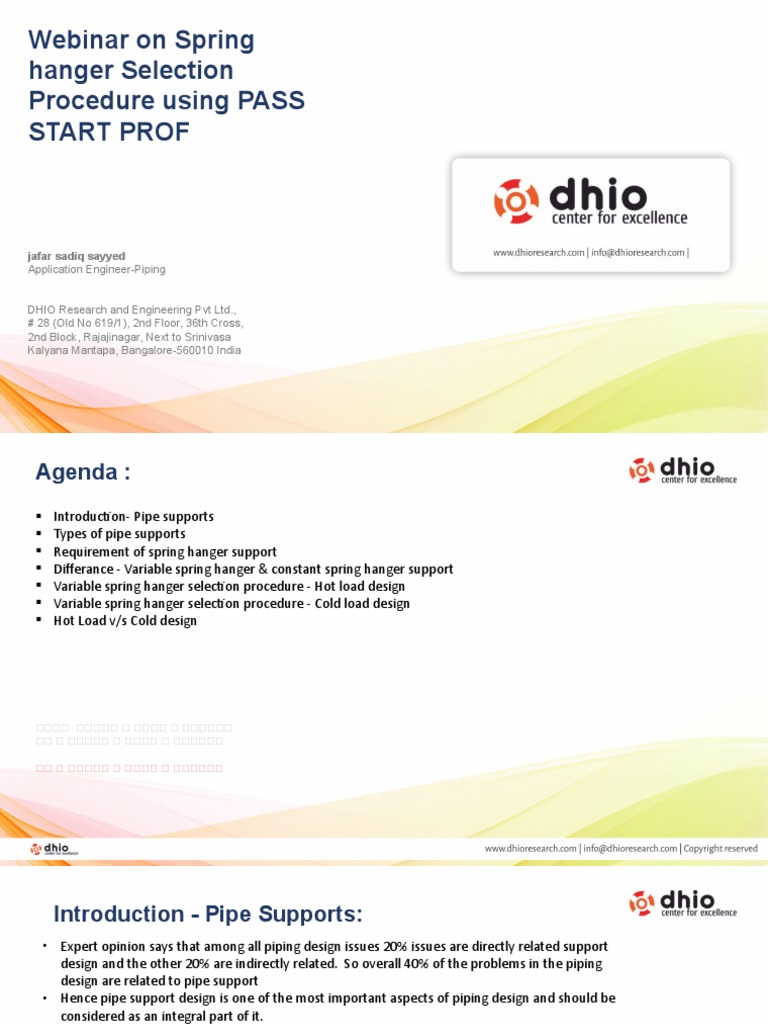 Spring Hanger Selection Procedure using PASS Webinar | PDF | Gas ...