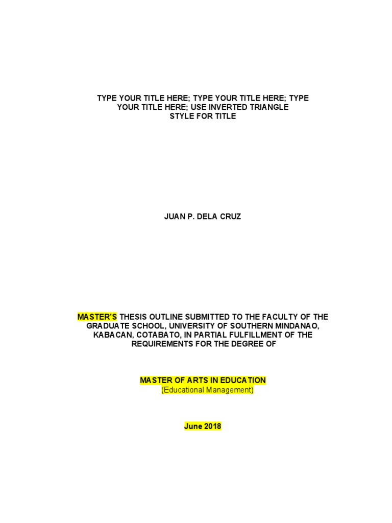Sample Thesis Preliminary Pages | PDF | Thesis | Evaluation