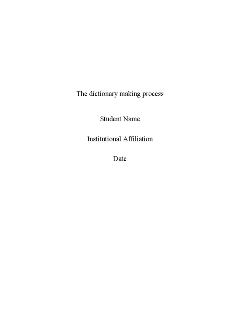 The Dictionary Making Process | PDF | Dictionary | Linguistics