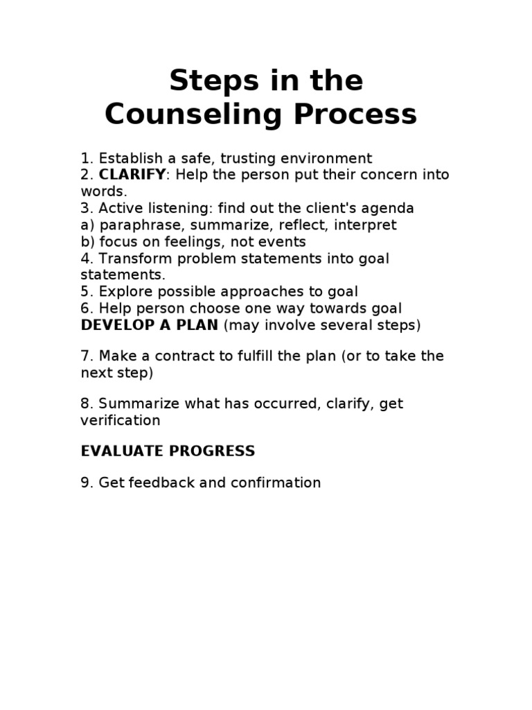 12 Steps in The Counseling Process | PDF | Cognitive Science | Behavior ...