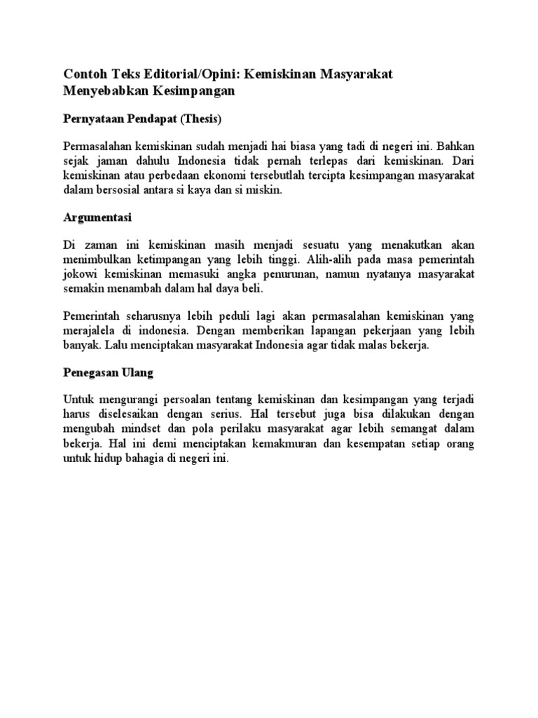 Contoh Teks Editorial | PDF
