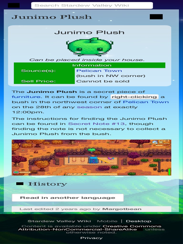 Junimo Plush - Stardew Valley Wiki | PDF