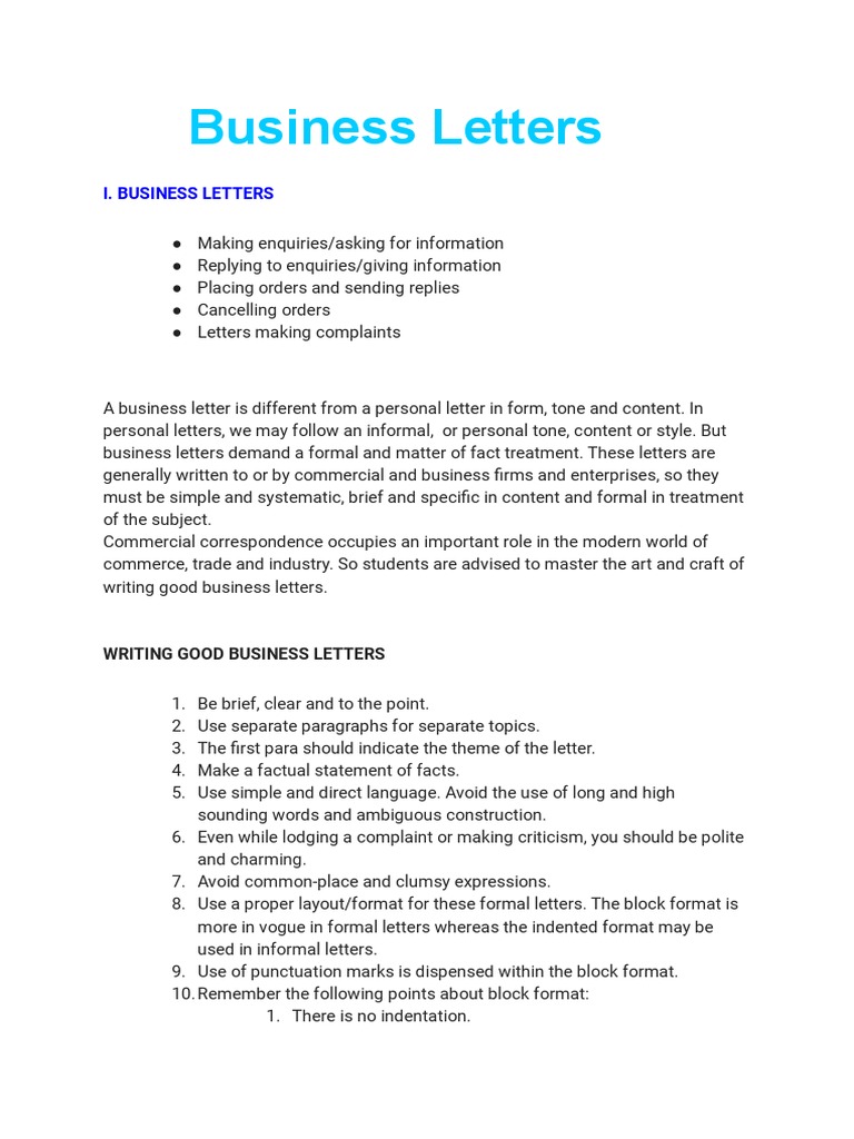 Business Letters | PDF | Paragraph | Printer (Computing)