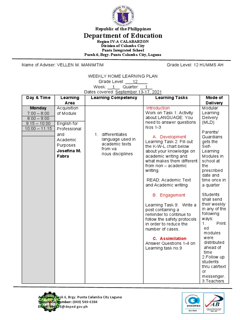 WHLP Week1 Humms-12-Ah | PDF | Learning | Communication