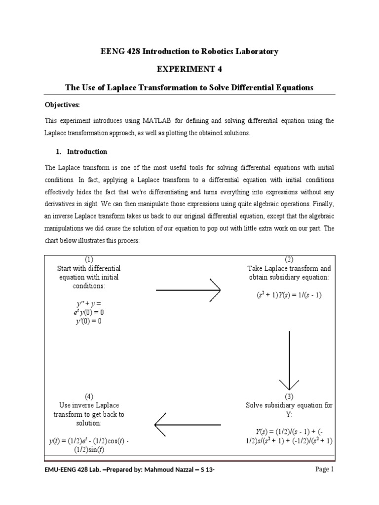 Experiment 4 | PDF | Laplace Transform | Equations