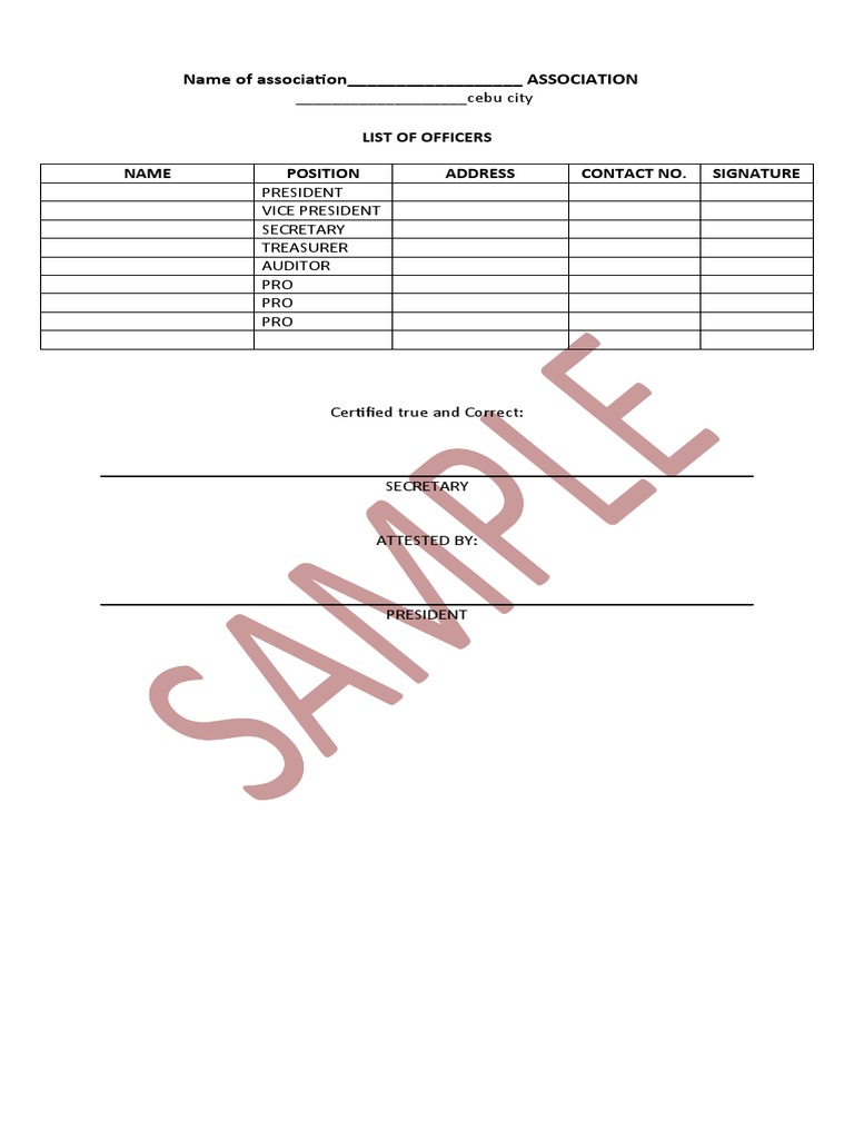 Association Template | PDF