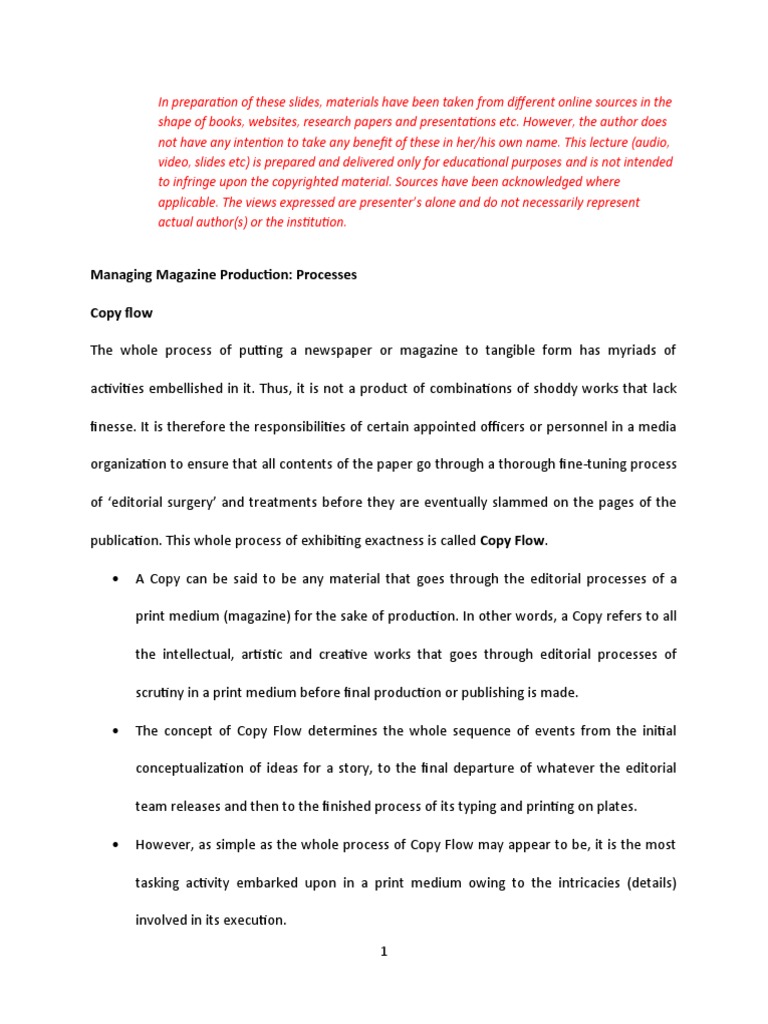 10-Managing Magazine Production Processes | PDF | Copy Editing | Editing