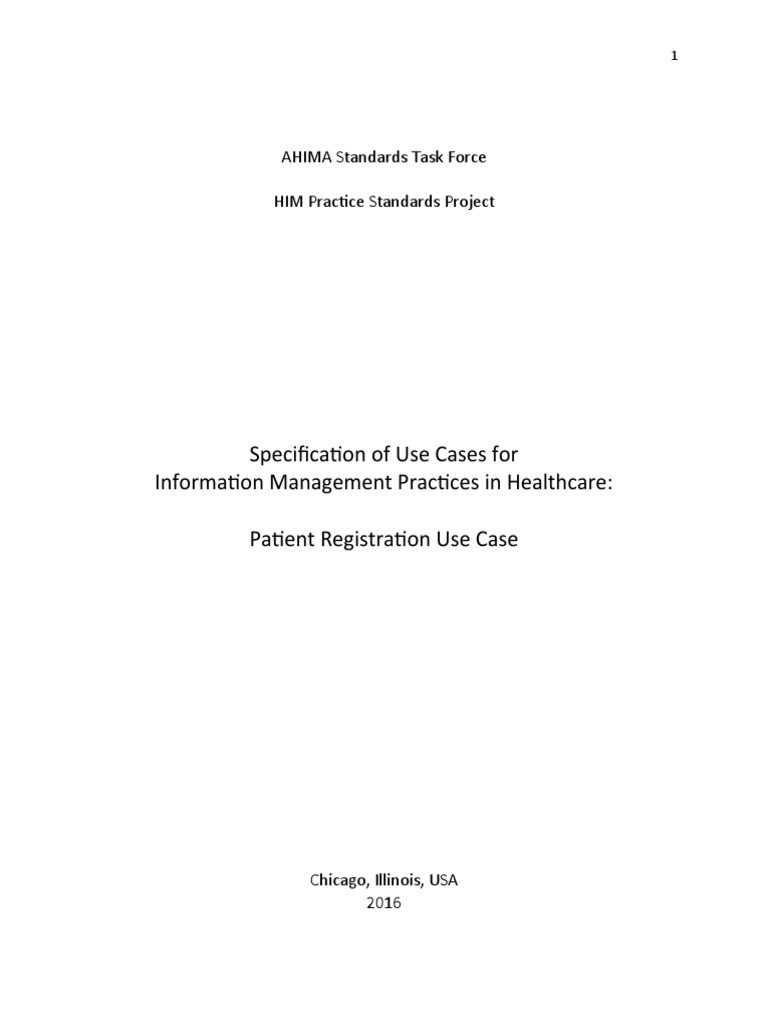 Specification of Use Cases For Information Management Practices in ...