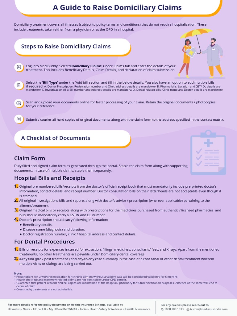 Domiciliary Claim Submission Guide | PDF | Medical Prescription | Physician