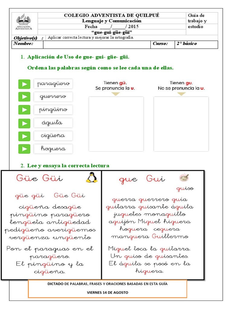 G-Uso Gue-Gui-Güe-Güi | PDF