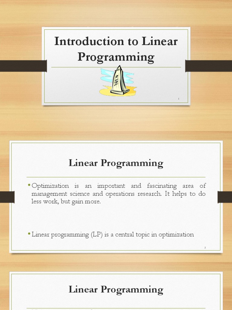 Introduction To Linear Programming | PDF | Linear Programming ...