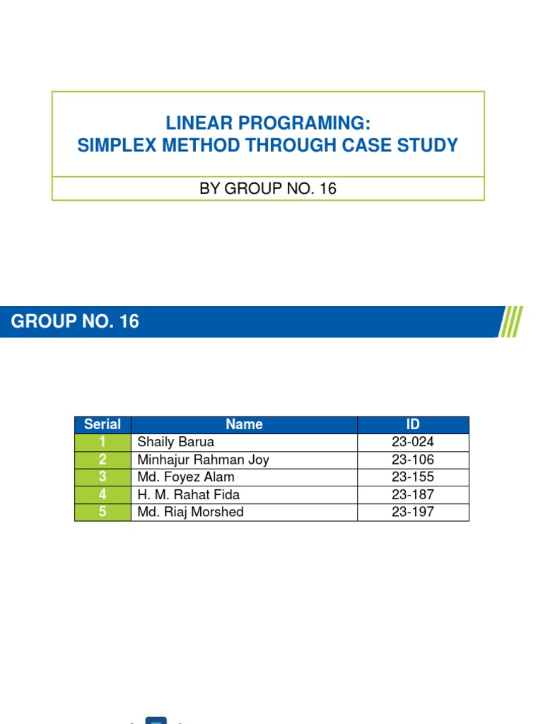 Presentation On Simplex Method | PDF | Linear Programming ...