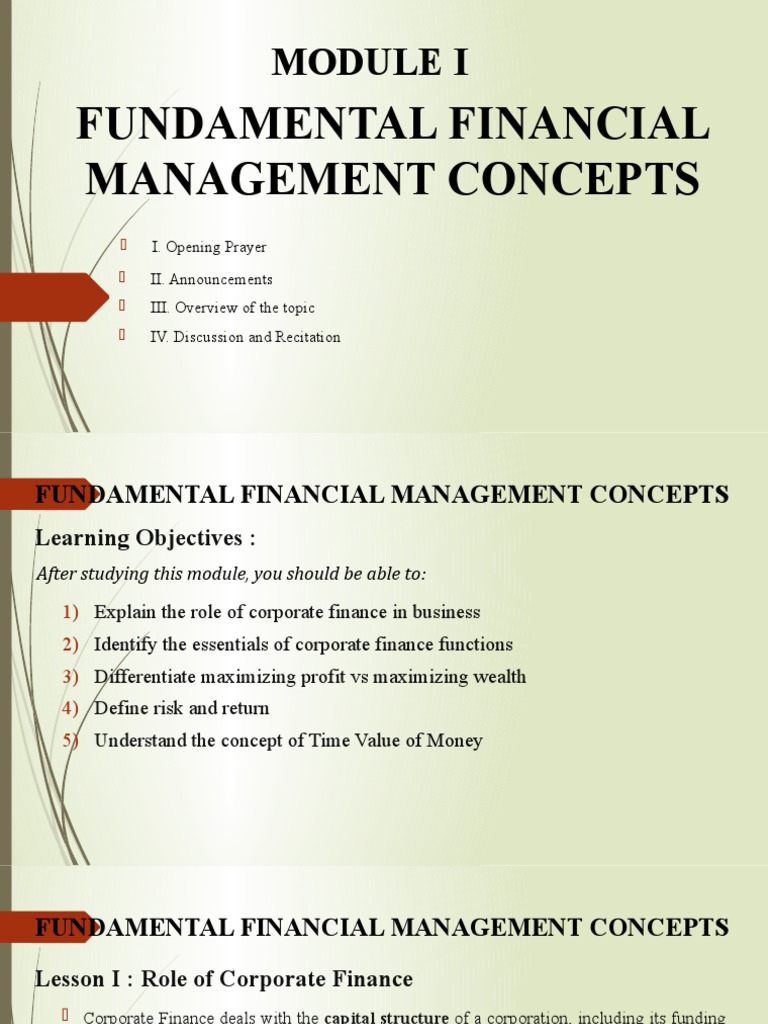 Chapter 1 - Fundamental Financial Management Concepts (Student's Copy ...