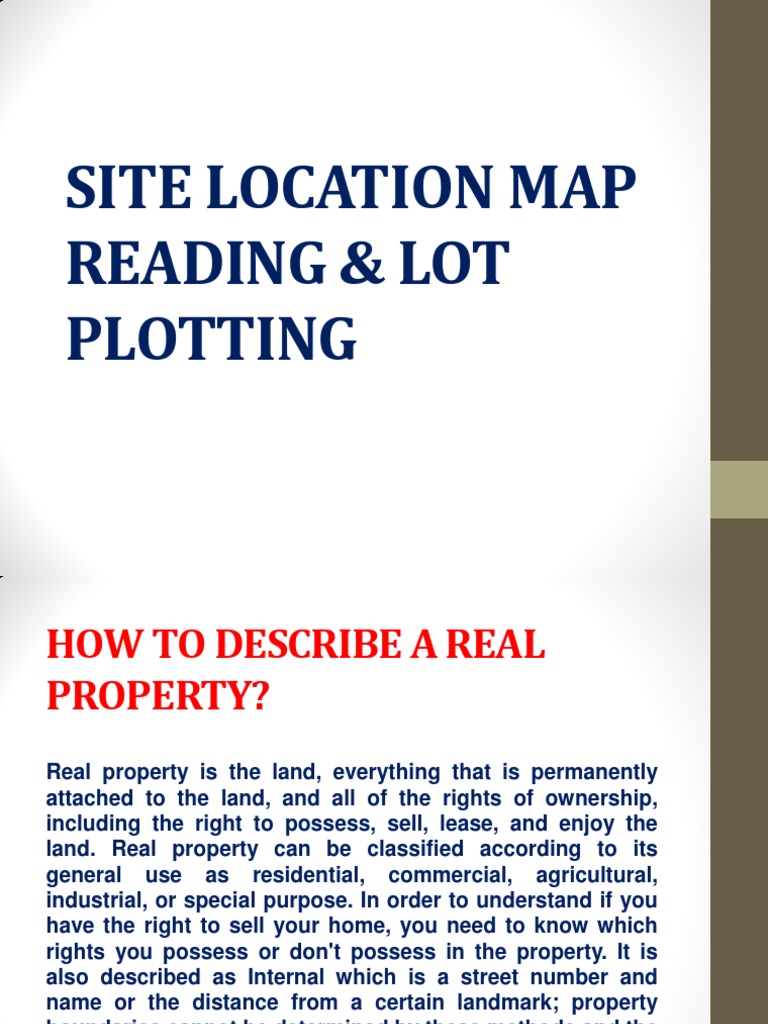 Site Location Map Reading Lot Plotting | PDF | Land Lot | Surveying
