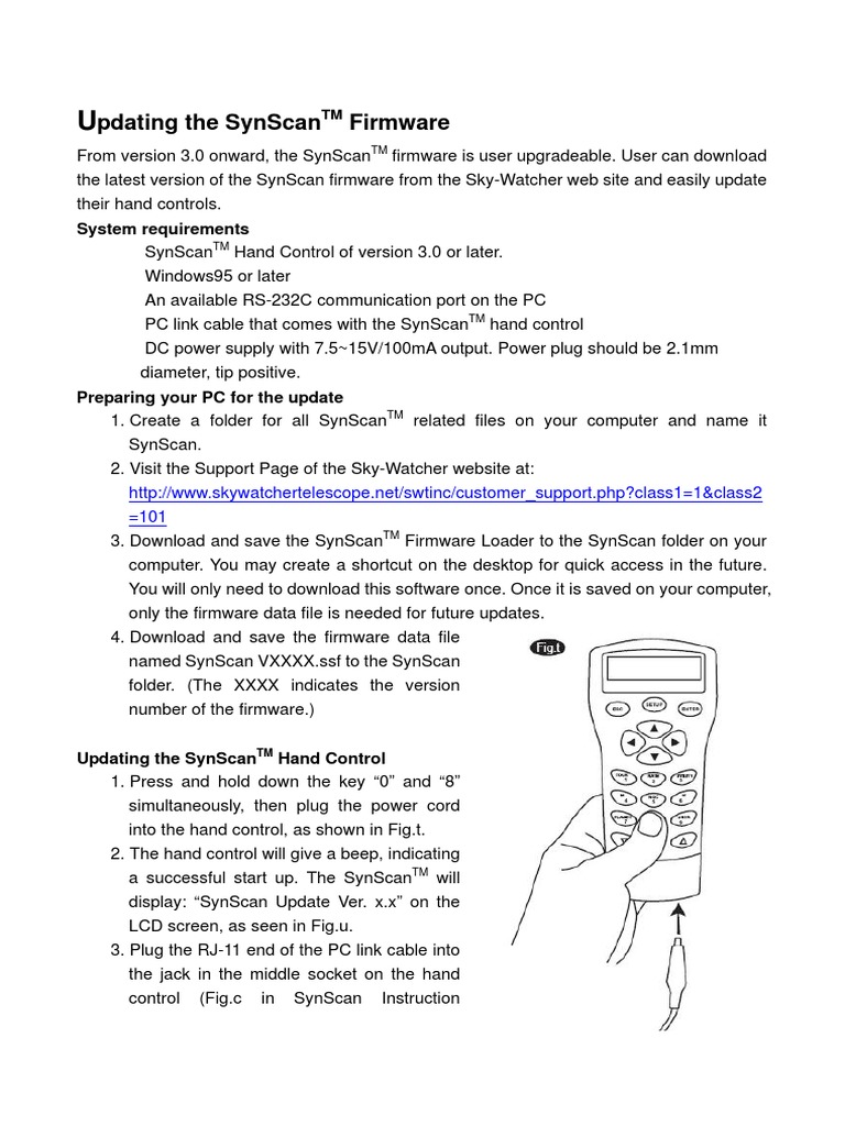 Pdating The Synscan Firmware: System Requirements | PDF | Personal ...