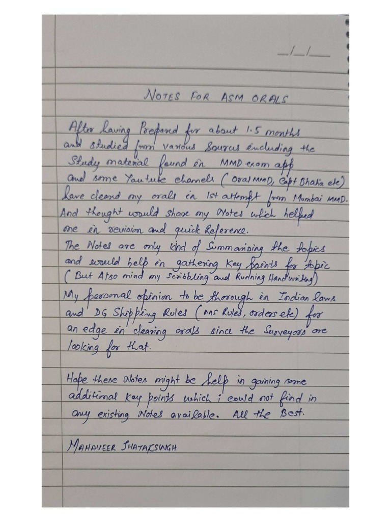 Asm Oral Imp Notes | PDF