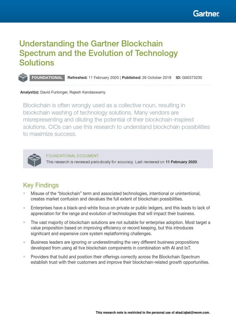 Understanding The Gartner Blockchain | PDF | Cloud Computing ...