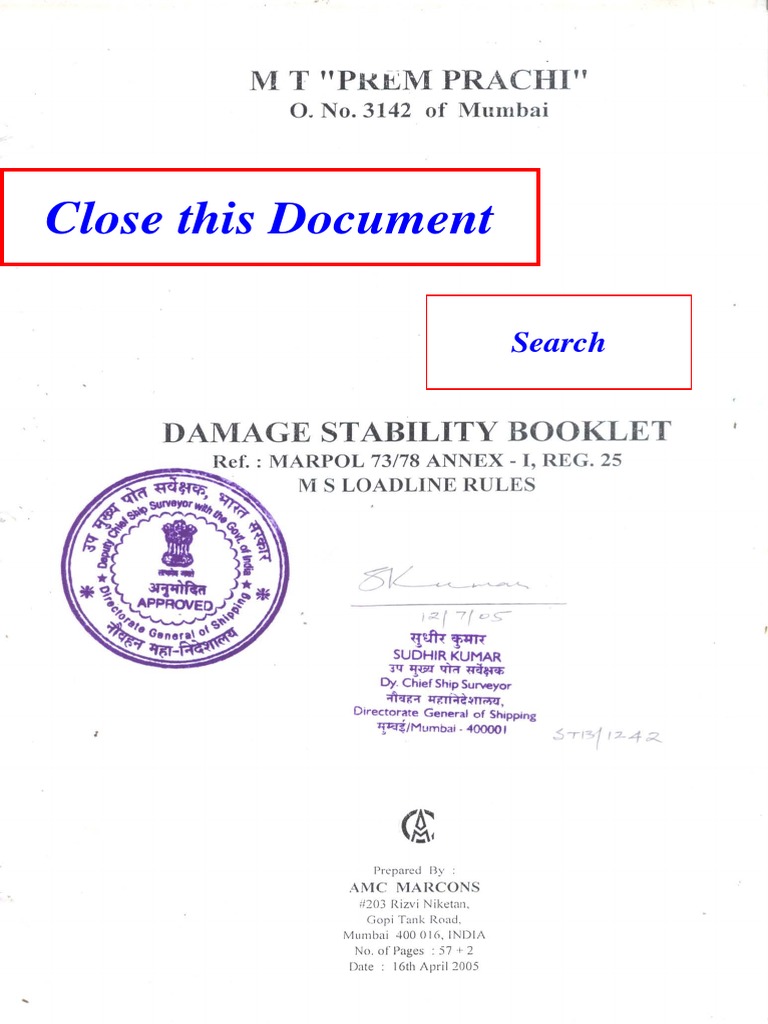 Damage Stability Criteria Overview | PDF | Shipbuilding | Ships