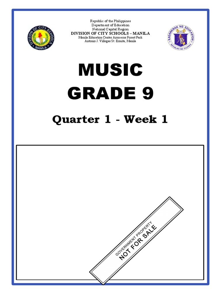 Music Grade 9: Quarter 1 - Week 1 | PDF | Performing Arts