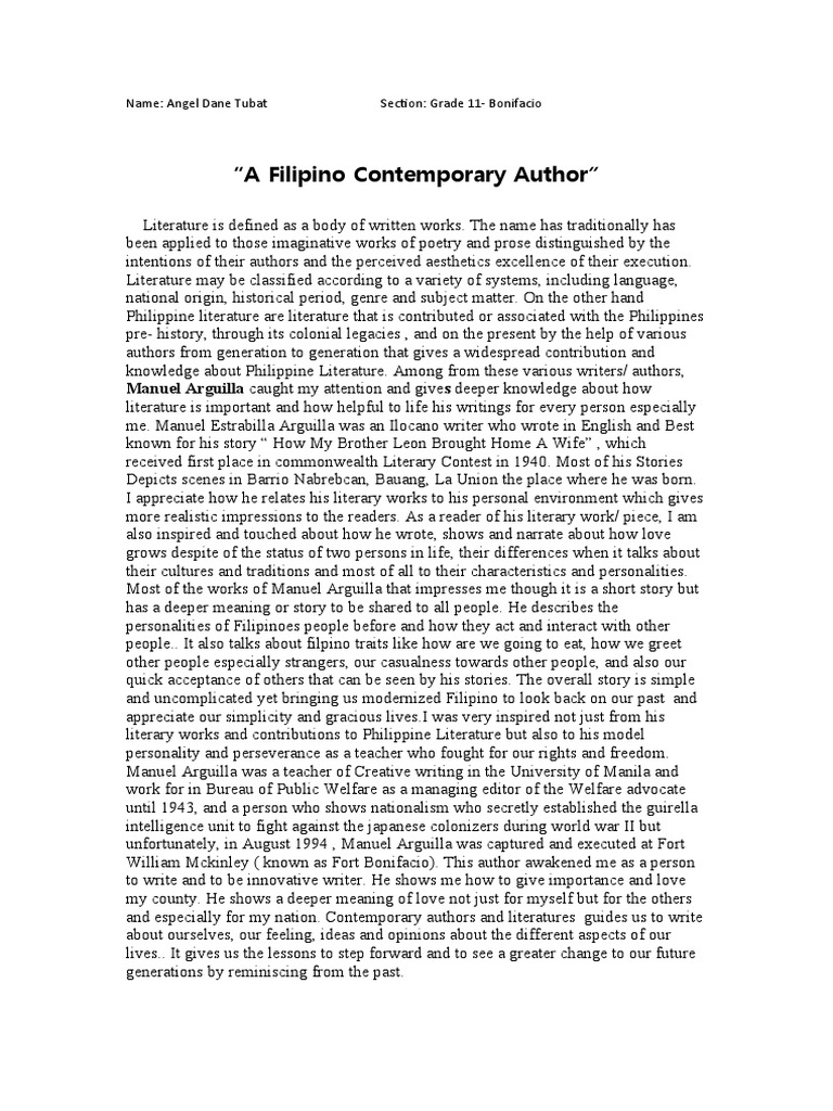 "A Filipino Contemporary Author": Manuel Arguilla Caught My Attention ...