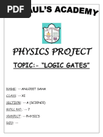 Physics Project - Report On Logic Gates | PDF | Logic Gate | Electronic ...