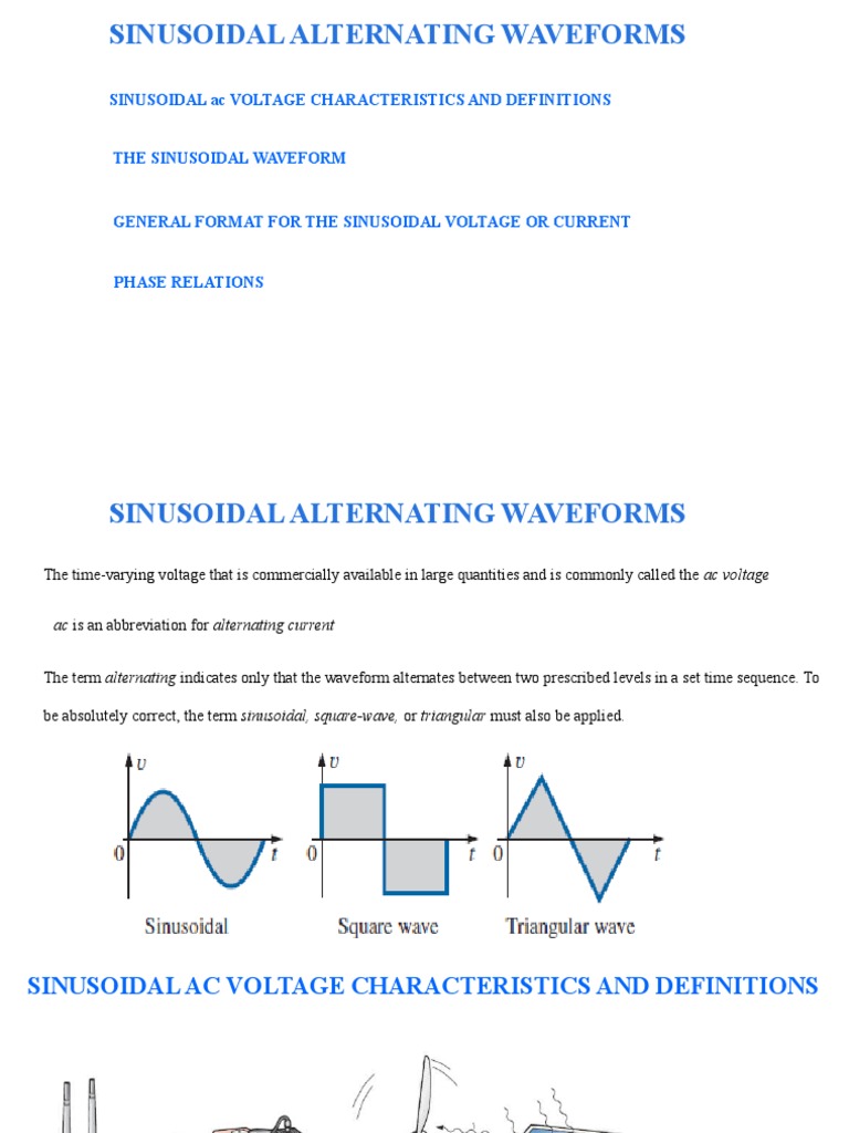 Sinusoidal Alternating Waveforms: Sinusoidal Ac Voltage Characteristics and Definitions | PDF ...