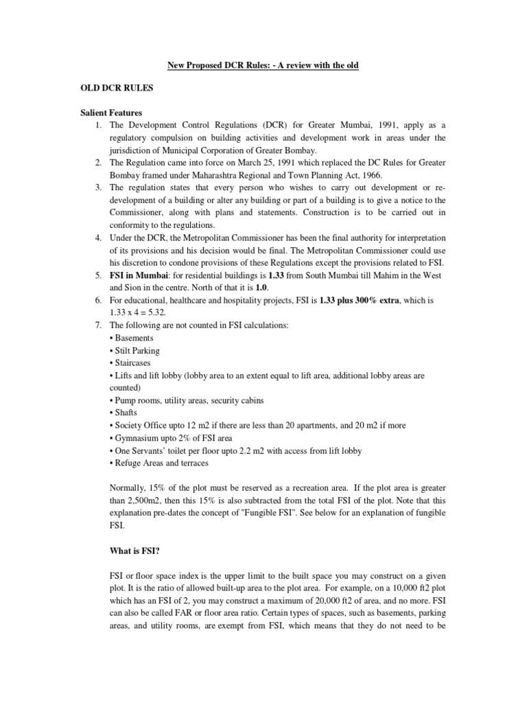 New Proposed DCR Rules: - A Review With The Old Old DCR Rules | PDF