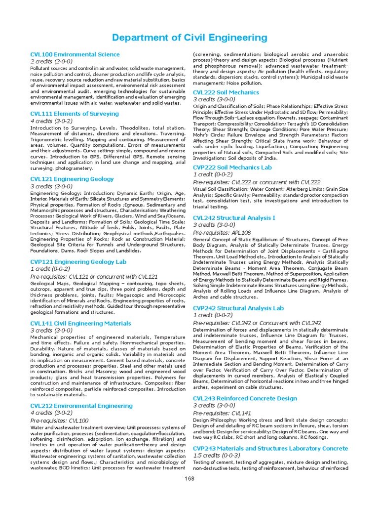 Courses of Study | PDF | Geotechnical Engineering | Geographic ...