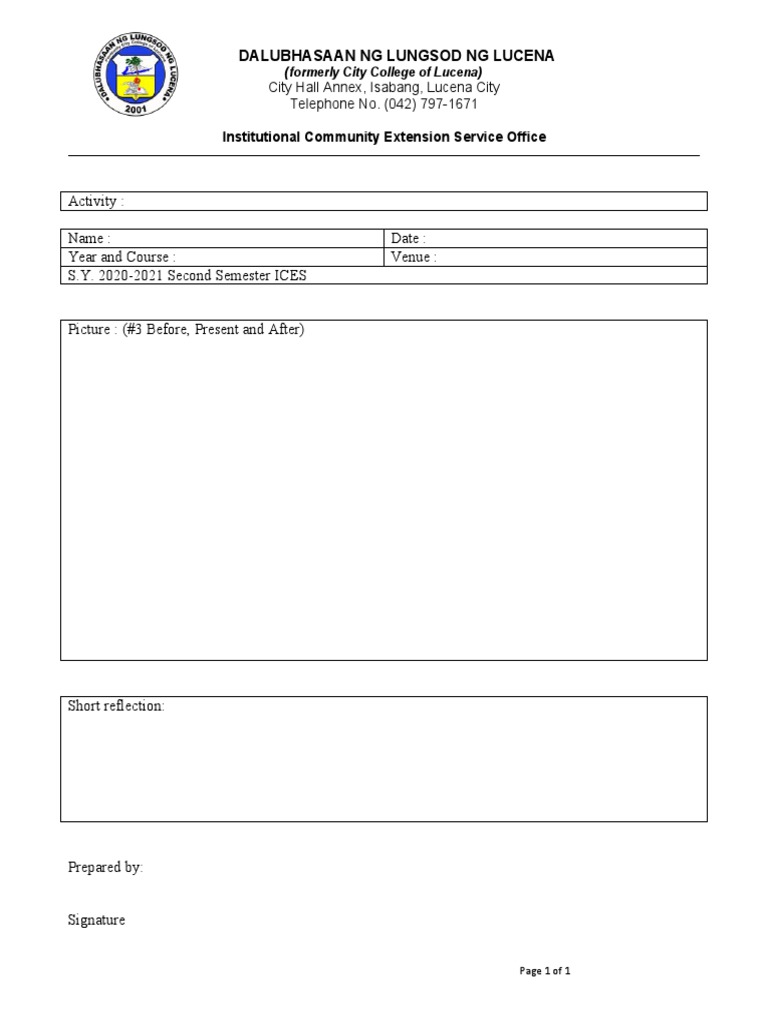 Ices Report Act. Template | PDF